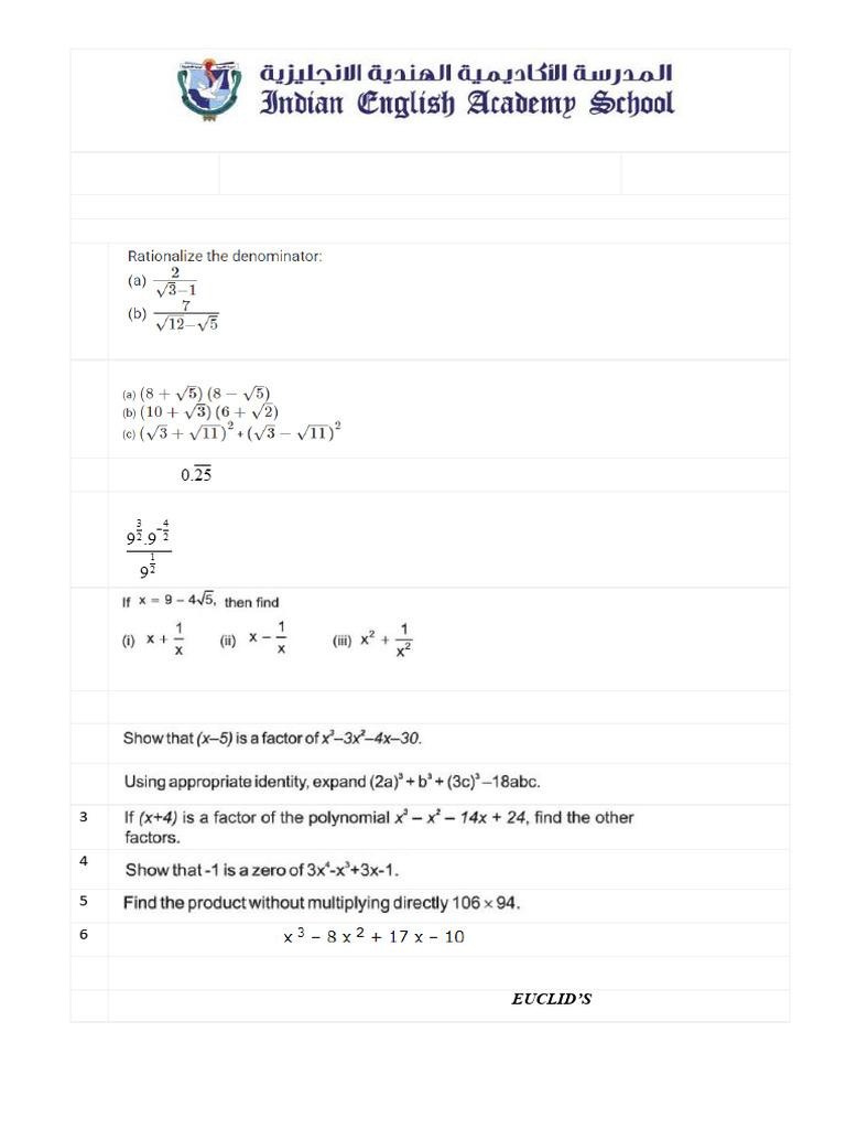 9 Maths Revision - Final Exam | PDF | Circle | Sphere