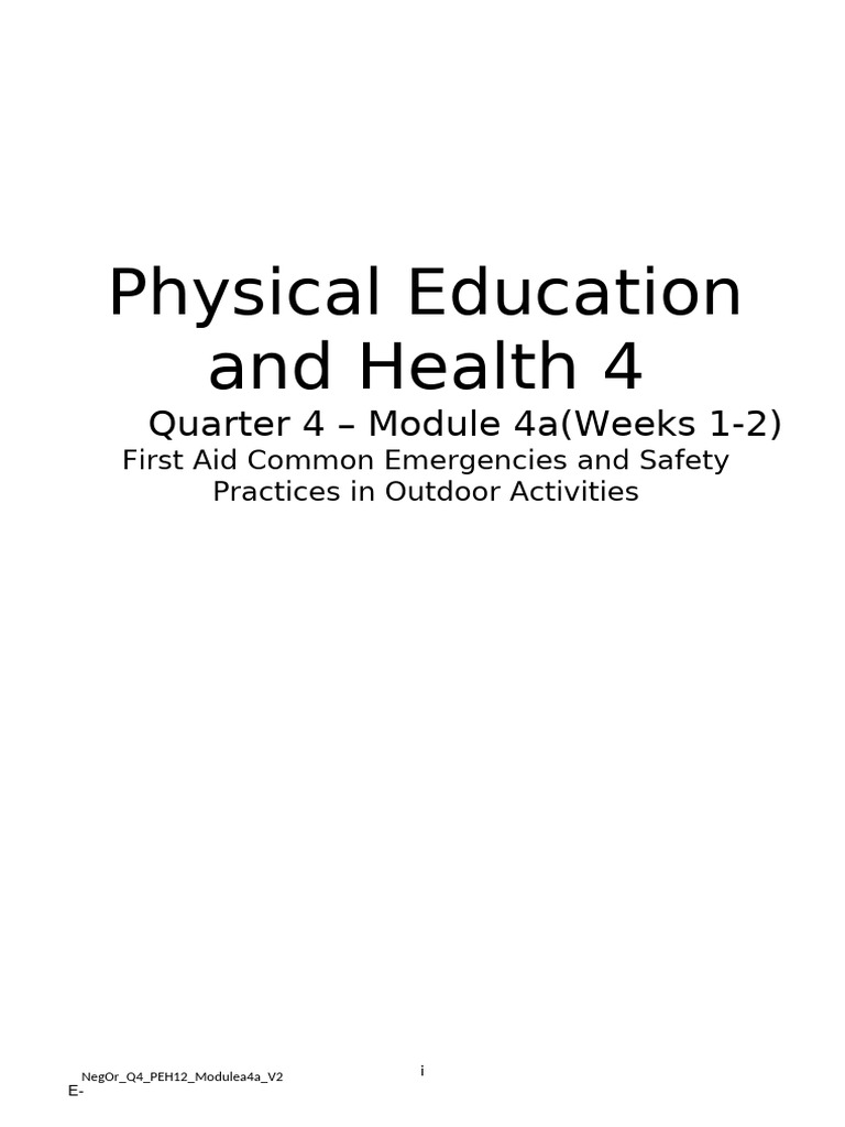Pe and Health 12 q4 Module-1-2 | PDF | Camping
