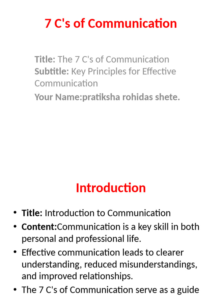 7 C's of Communication | PDF | Communication | Cognition