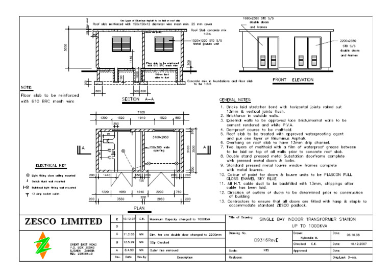 Single Bay Transformer Upto 1000KVA RevE-Model | PDF