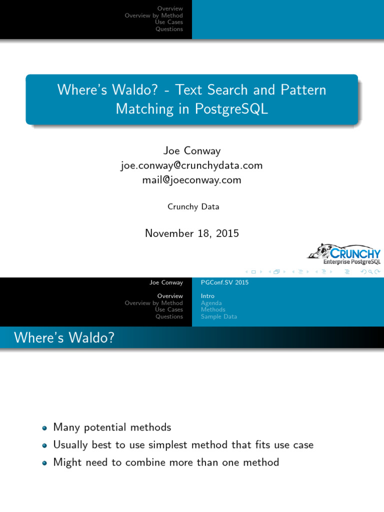Text Search and Pattern Matching in PostgreSQL | PDF | Regular Expression | Computer Programming