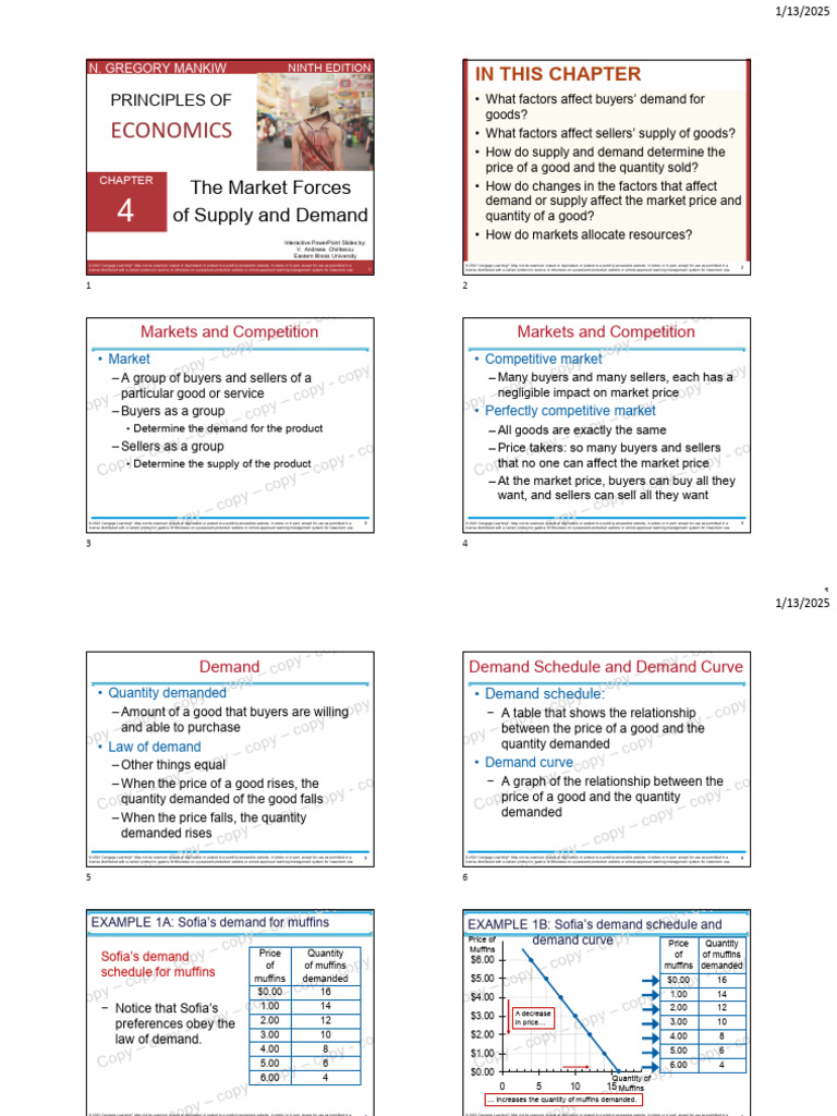 Micro - Chapter 4 - Student - The Market Forces of Supply and Demand | PDF | Demand | Demand Curve