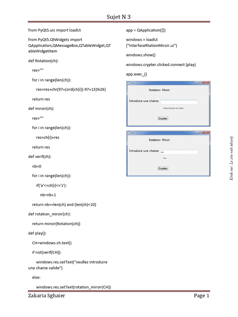 PyQt5 String Rotation and Mirror App | PDF