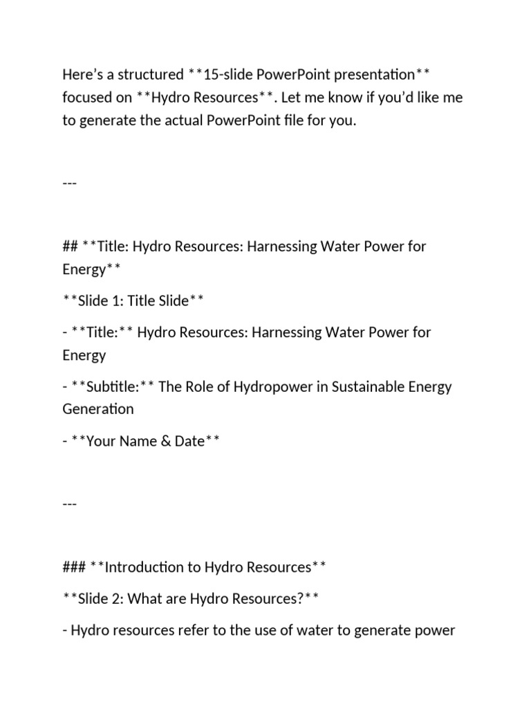Hydro Resources | PDF | Hydroelectricity | Reservoir
