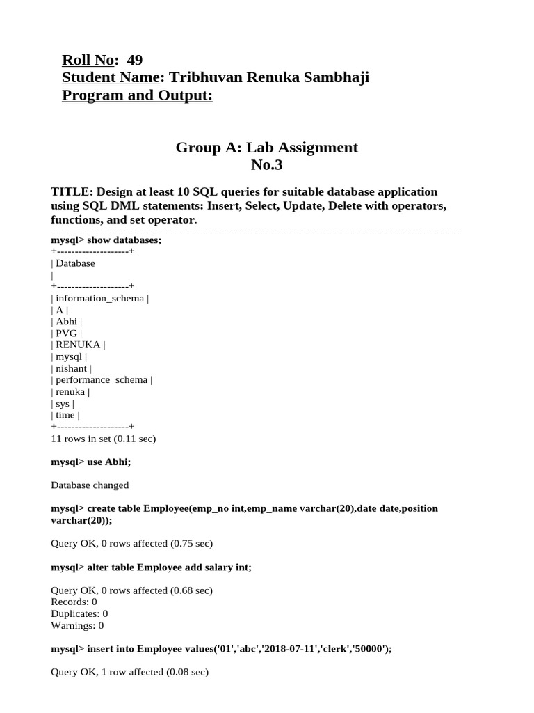 Practical No.3 - Copy | PDF | Databases | Information Technology Management