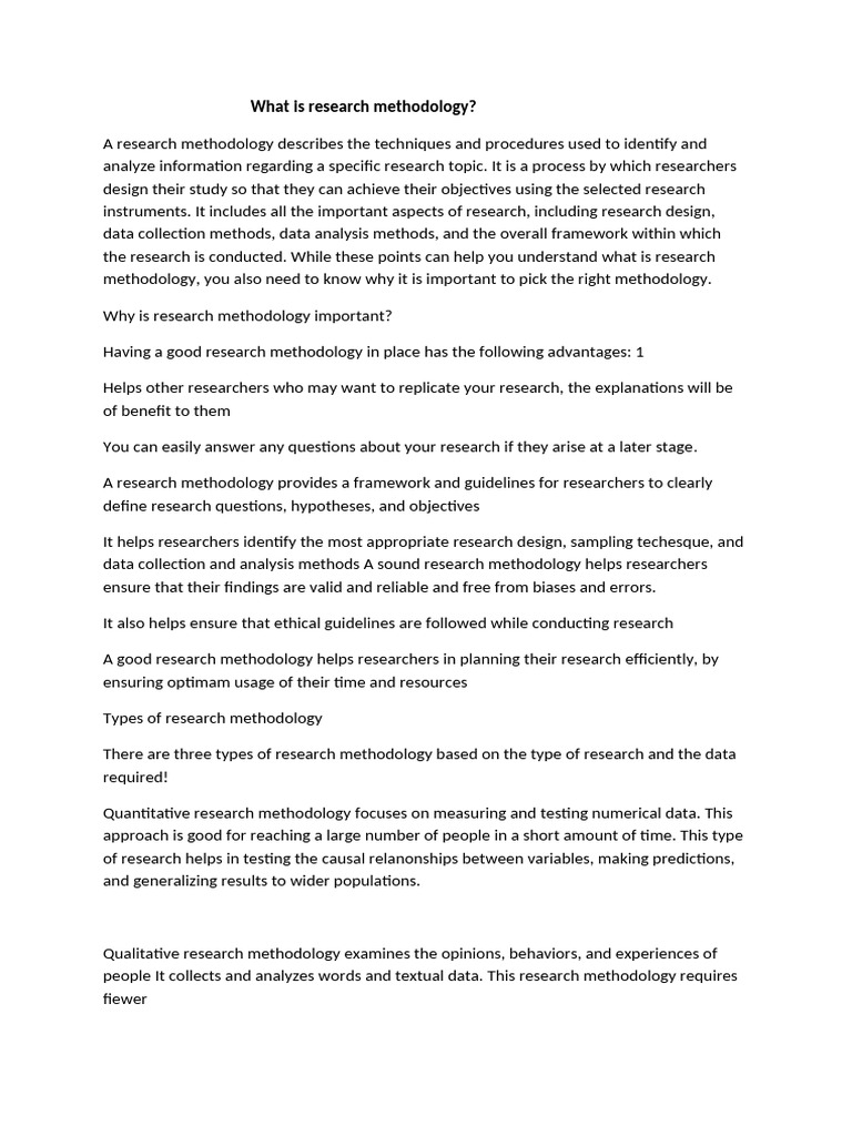 What Is Research Methodology | PDF | Methodology | Sampling (Statistics)