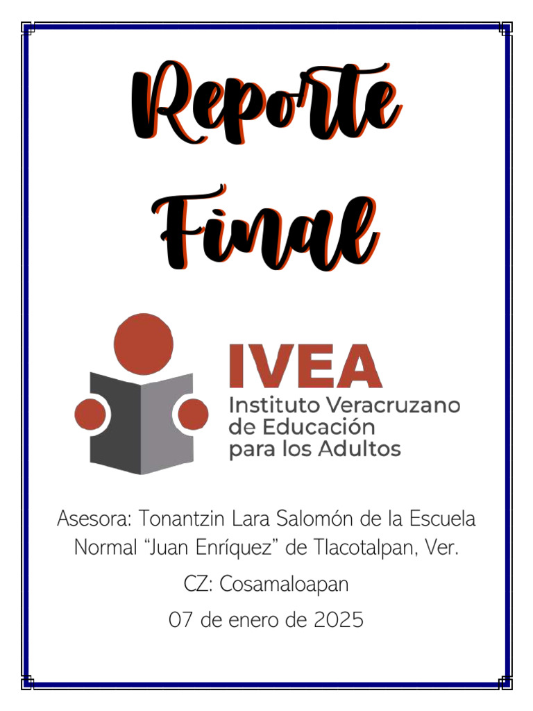 Reporte Final Ivea | PDF | Literatura | Aprendizaje