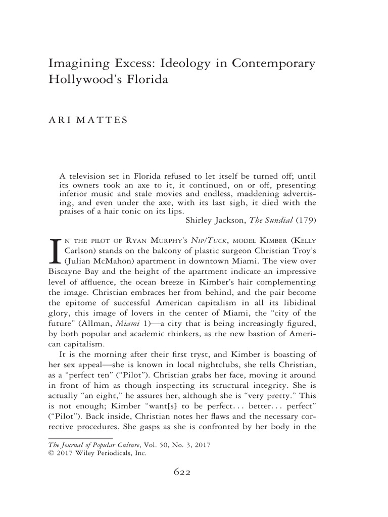 Ari Mattes "Imagining Excess Ideology in Contemporary Hollywoodâ S ...