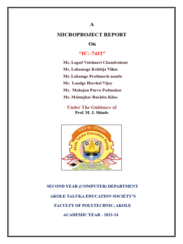 IC 7432 Microproject Report | PDF | Integrated Circuit | Logic Gate
