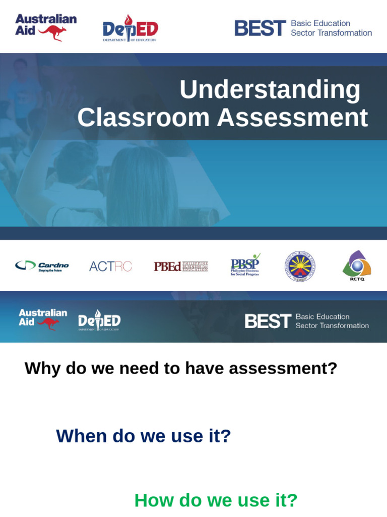 3 1 Understanding Classroom Assessment Pdf Educational Assessment