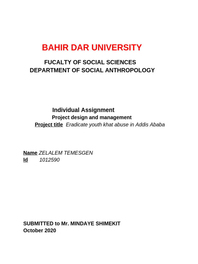 Project About Eradicate Khat Addiction in Youth | PDF | Substance Abuse ...