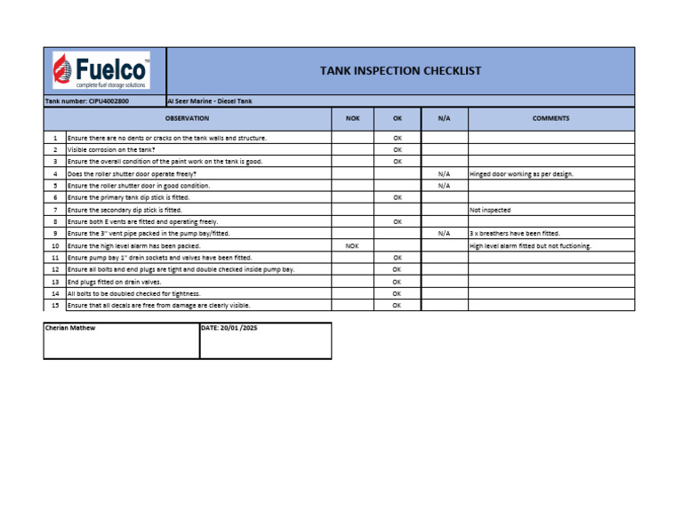 Al Seer Marine Tank Number - CIPU4002800 Fuelco FZCO - Diesel Tank ...