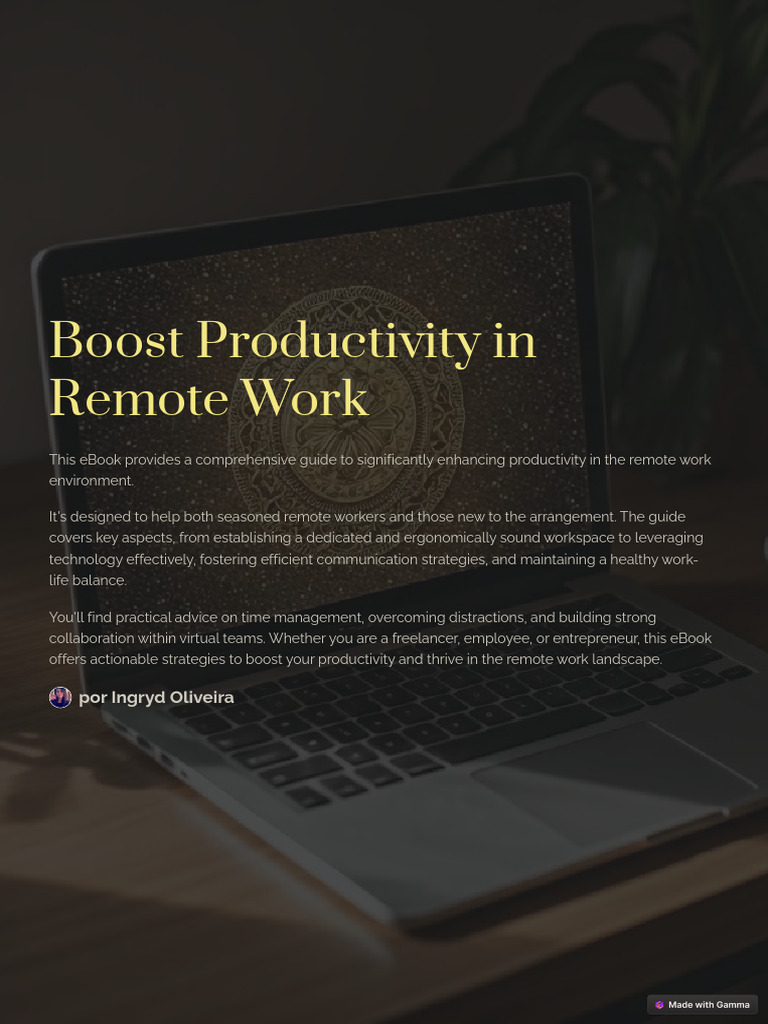 Boost Productivity in Remote Work | PDF