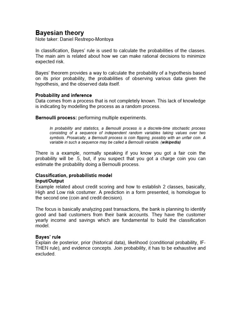 Bayesian_theory_daniel_restrepo | PDF | Bayesian Network | Bayesian Inference