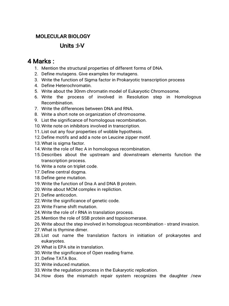 Molecular Biology | PDF