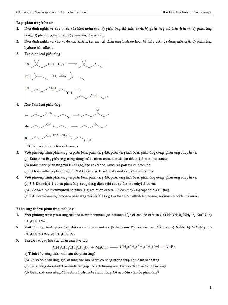 Hoa Huu Co Dai Cuong-bai Tap Chuong 2-2020(C27Pe) | PDF