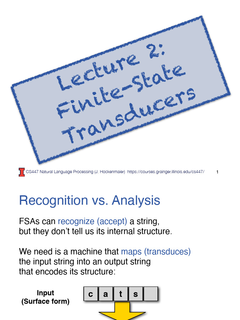 7MvcJmJaQ8uL3CZiWhPLDQ Lecture02 6 FST | PDF | Orthography | Automata ...