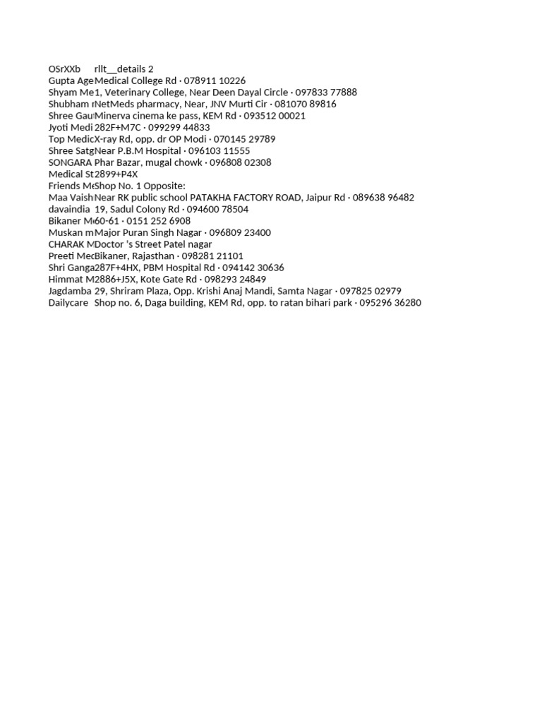 Sikar Medical Data | PDF