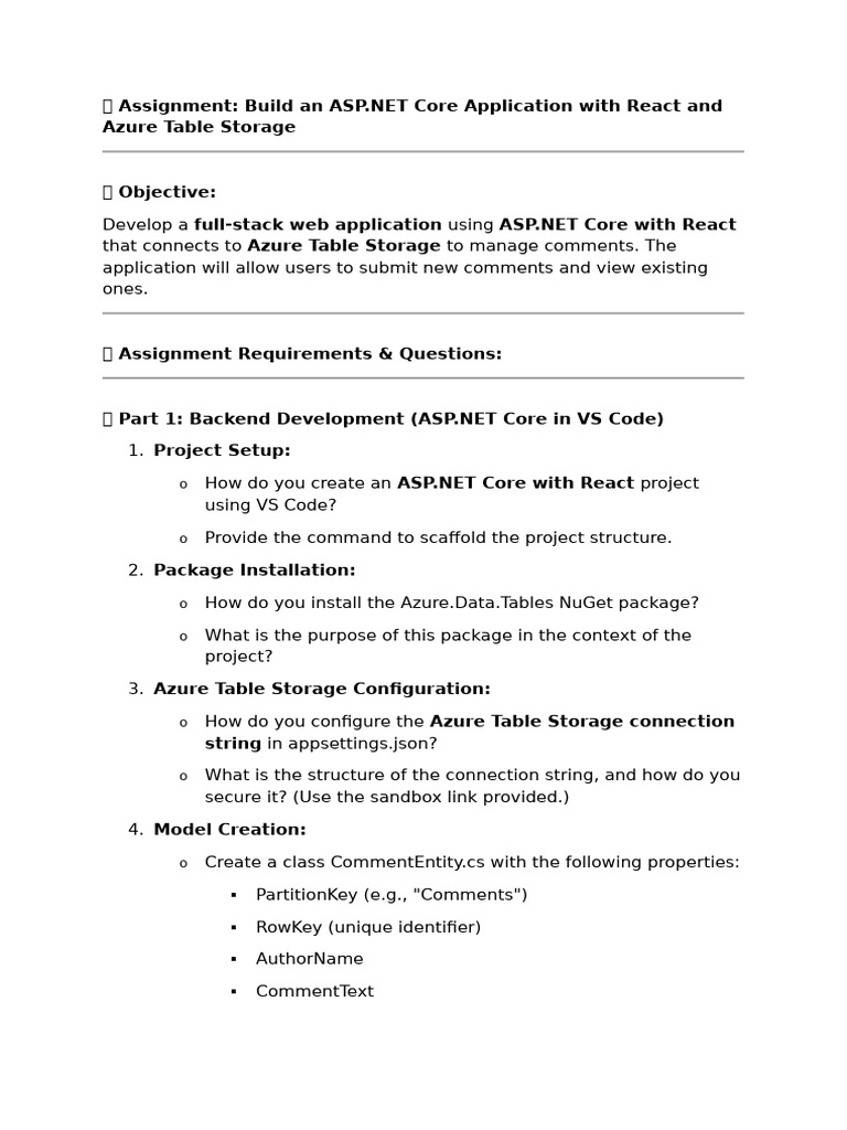 Web API With React Assignment | PDF | Systems Architecture | Computer Programming