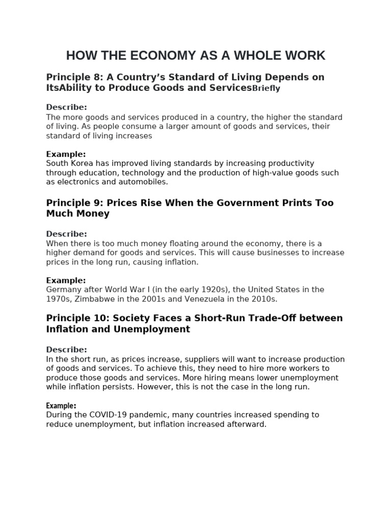 Economic Principles: Living Standards & Inflation | PDF
