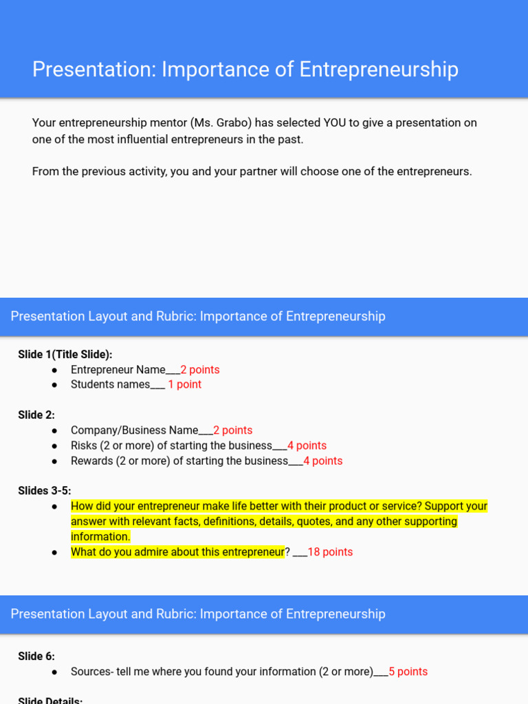 Importance of Entrepreneurship Presentation | PDF