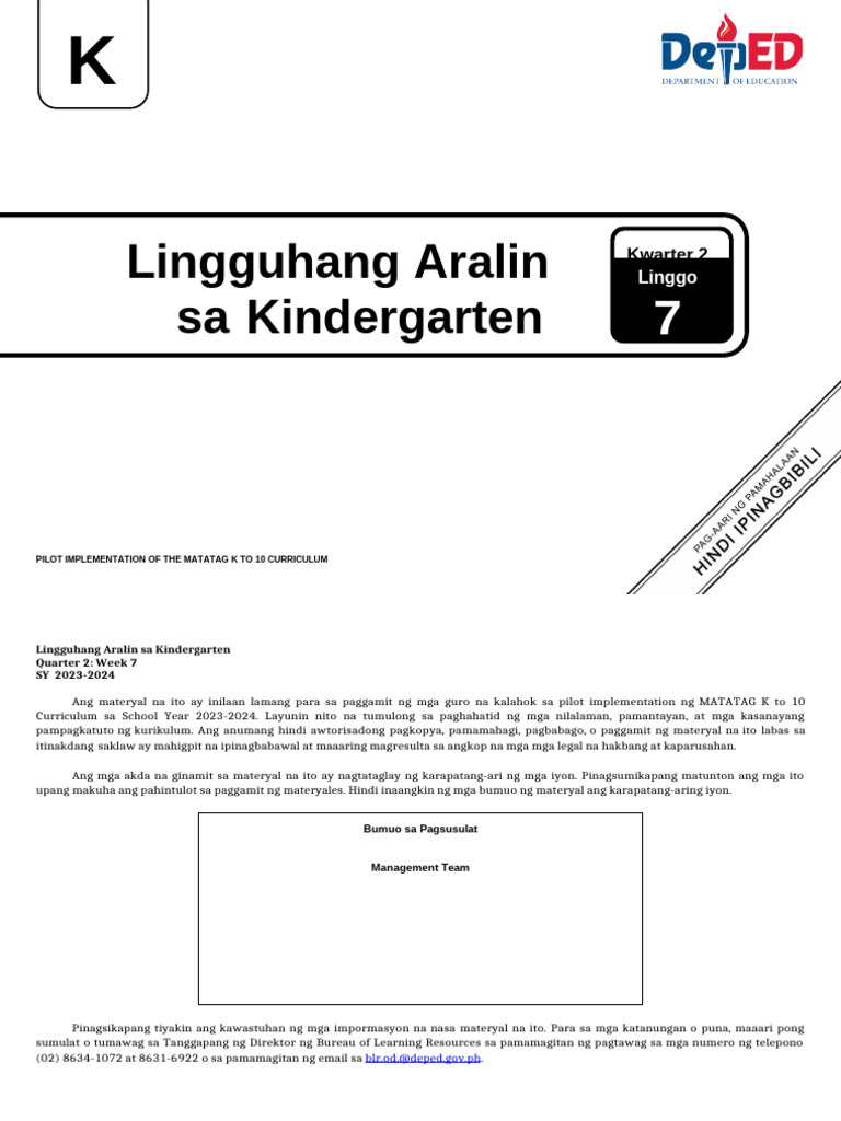 LE Kindergarten Q2 Week7 v2 | PDF