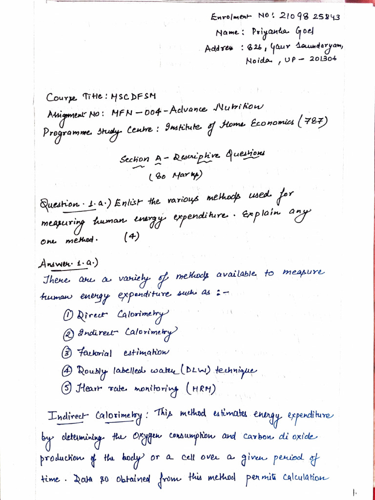 Nutrition Assignment | PDF