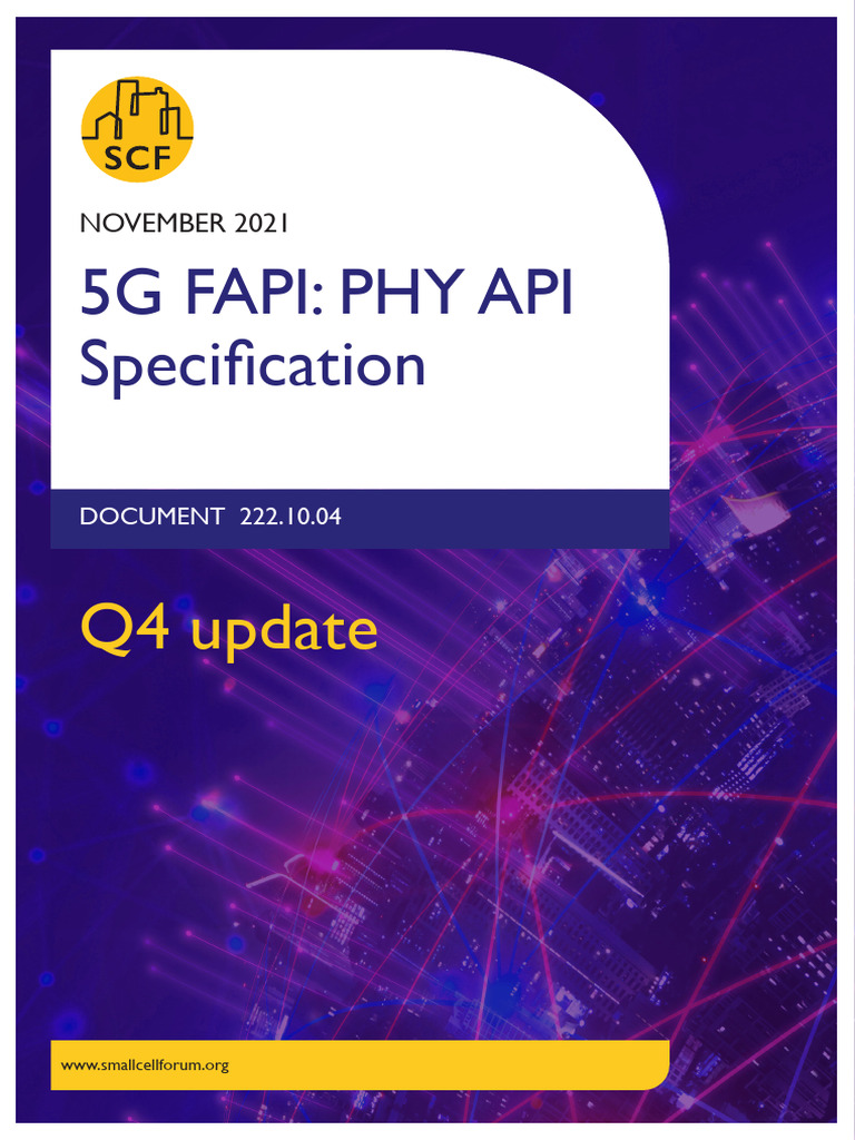 SCF222 5G-FAPI PHY SPI Specification | PDF | 4 G | Telecommunications