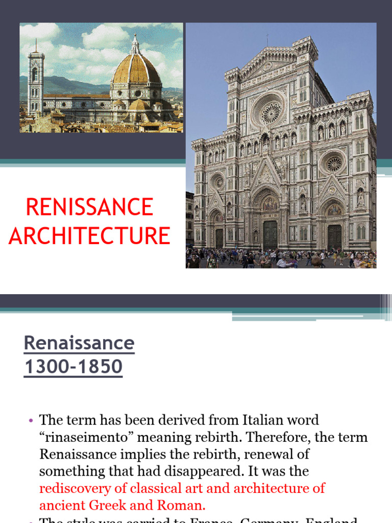 Lecture #5.renissance Architecture | PDF | Renaissance | Dome