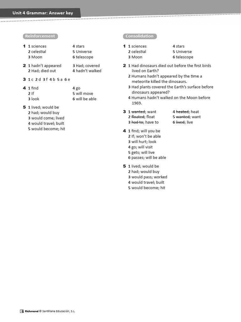 NY4 Grammar Worksheets Unit 4 Answer Key | PDF | Solar System ...