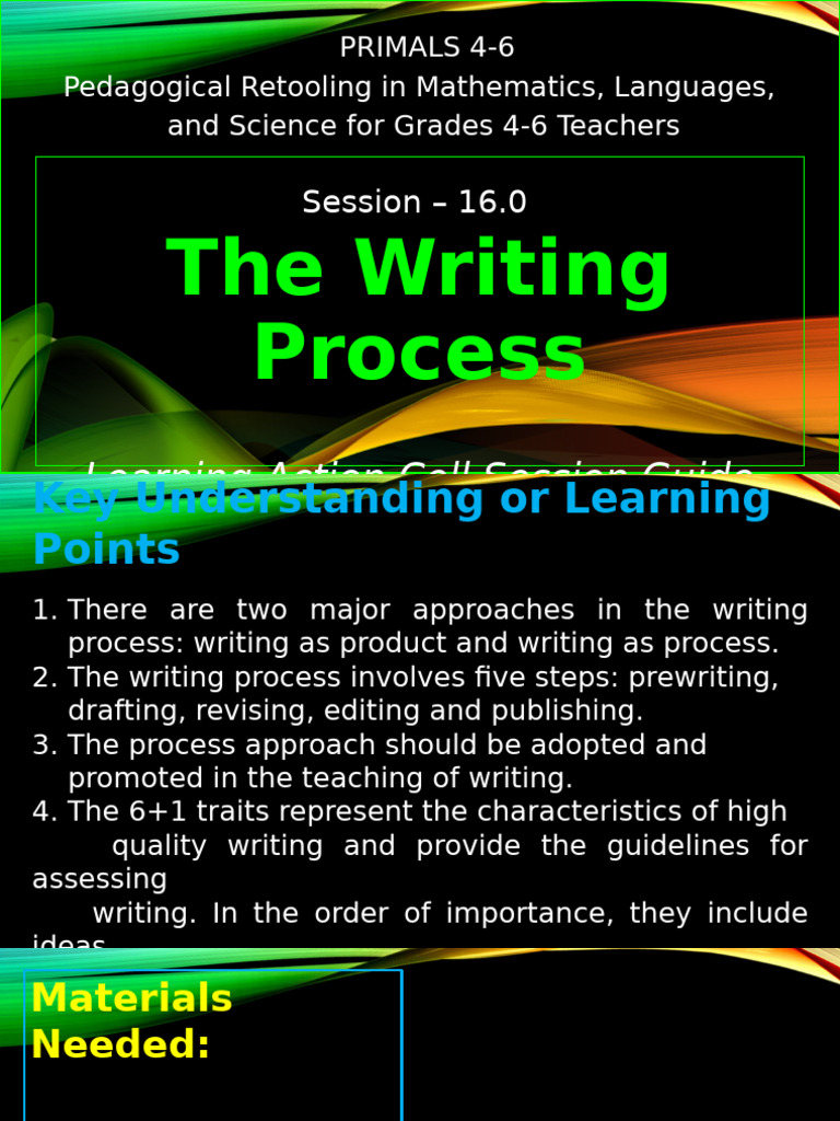 2018 Primals-The Writing Process | PDF | Fluency | Human Communication