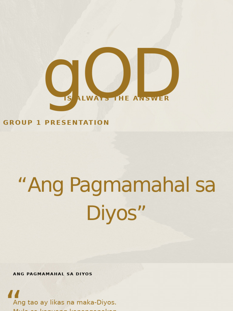 Ang Pagmamahal Sa Diyos | PDF