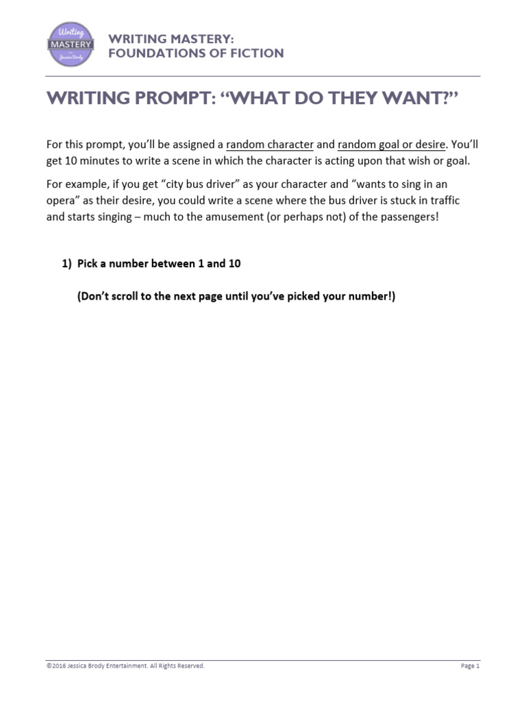 Fiction Writing Prompt Guide | PDF