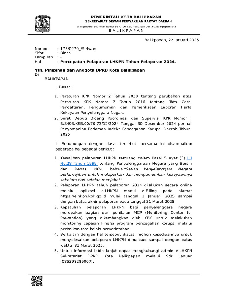 Pelaporan LHKPN | PDF