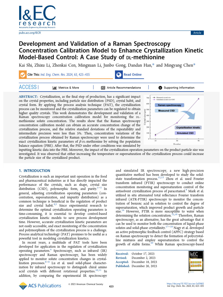 Shi Et Al 2023 Development and Validation of A Raman Spectroscopy Concentration Calibration ...