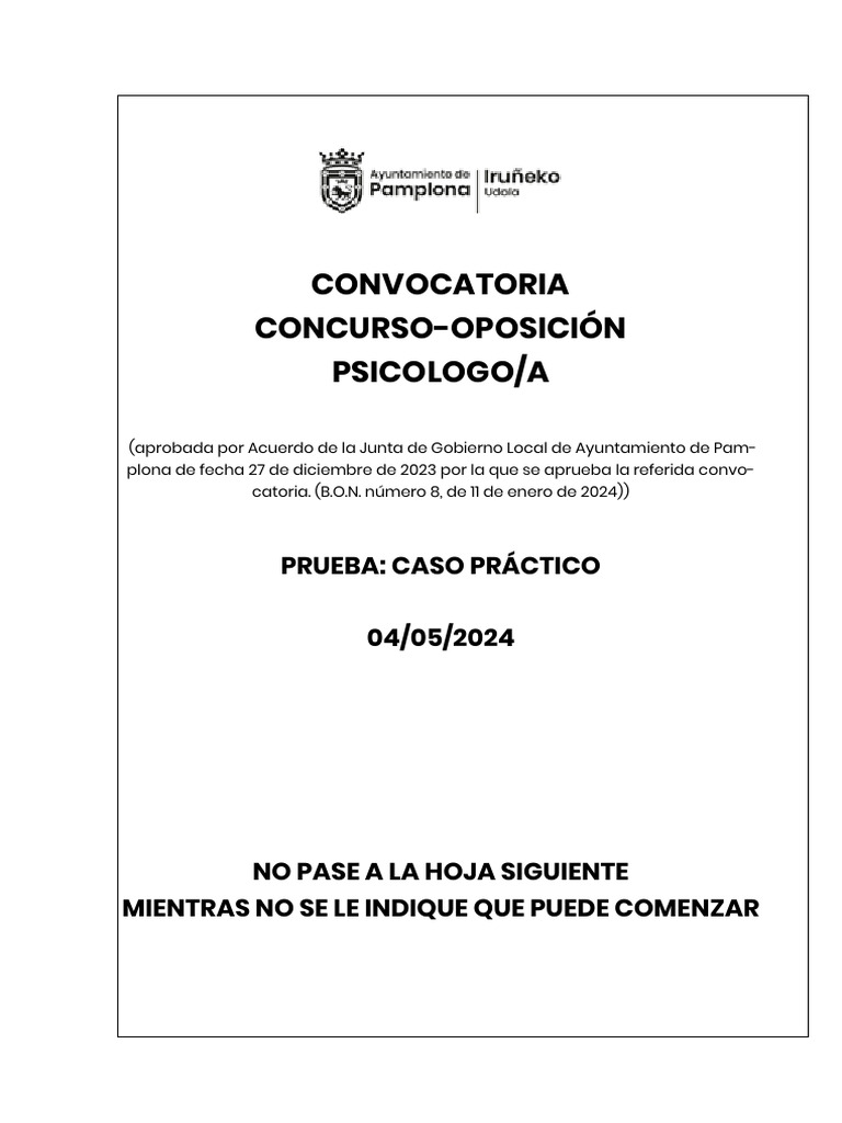 Prueba 2 - 2. Proba (06-05-2024) | PDF | Sicología | Conceptos psicologicos