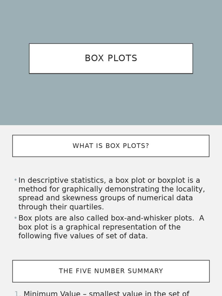 Box plots | PDF | Quartile | Robust Statistics