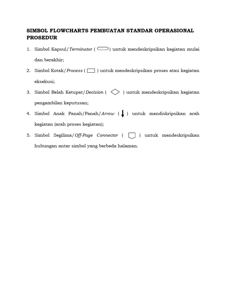 Simbol Flowchart untuk SOP | PDF