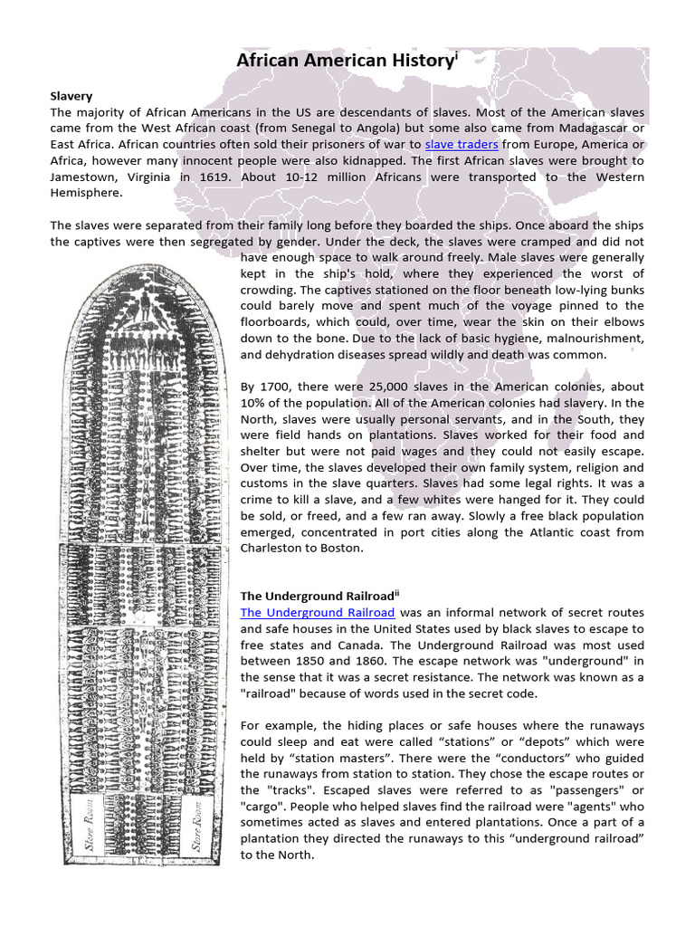 African American History Overview | PDF | Underground Railroad | Black ...