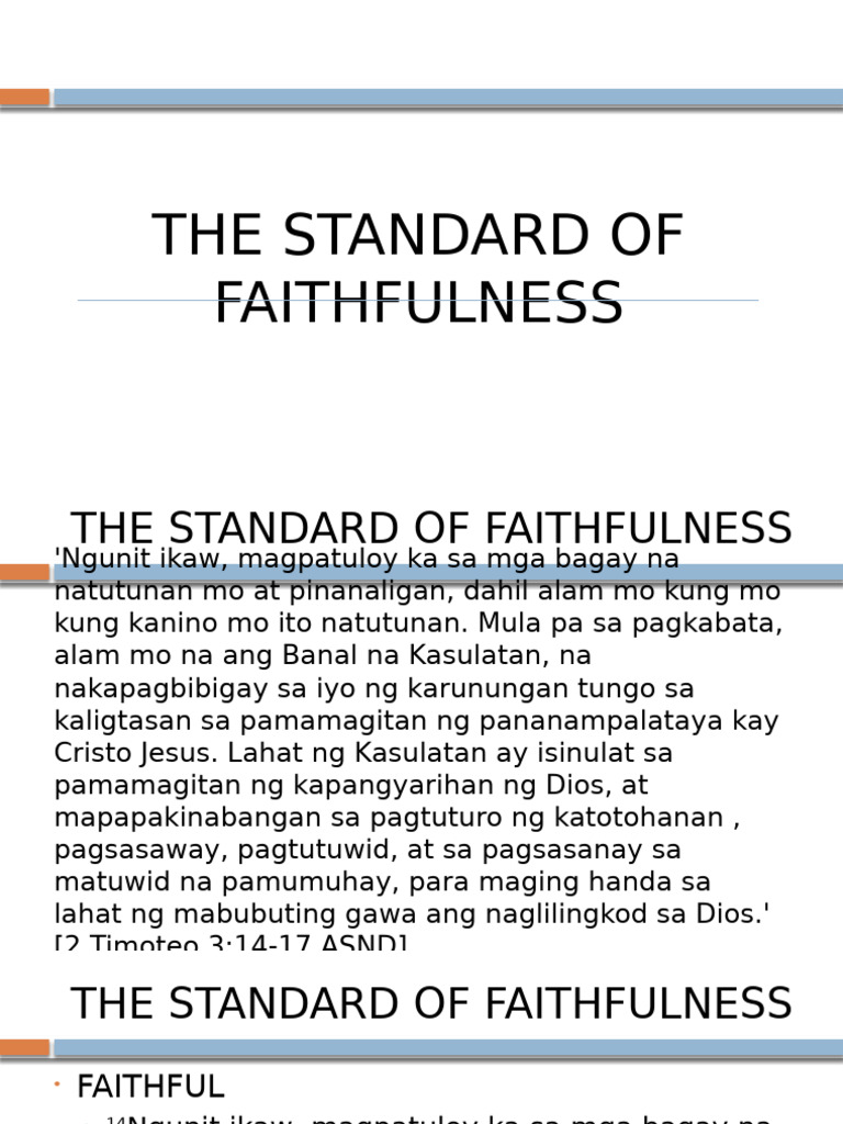The Standard of Faithfulness | PDF