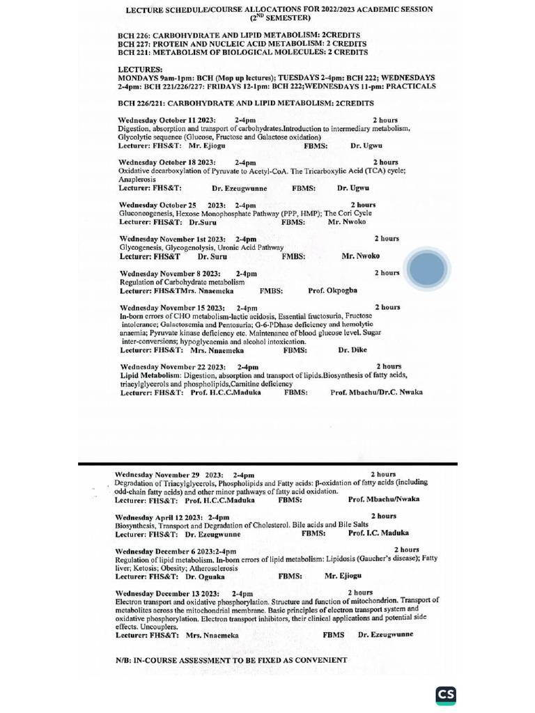 Second Semester Course Outlines | PDF Second Semester Course Outlines | PDF