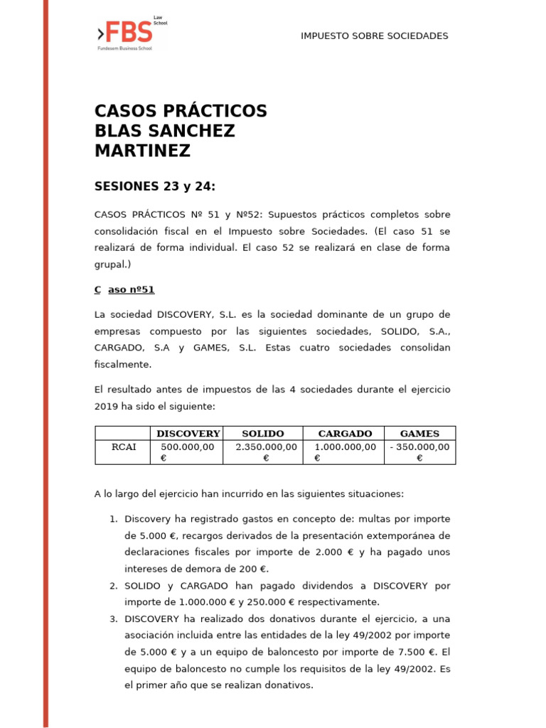 MAFE - IS - Caso Práctico 51 Sesión 21 | PDF