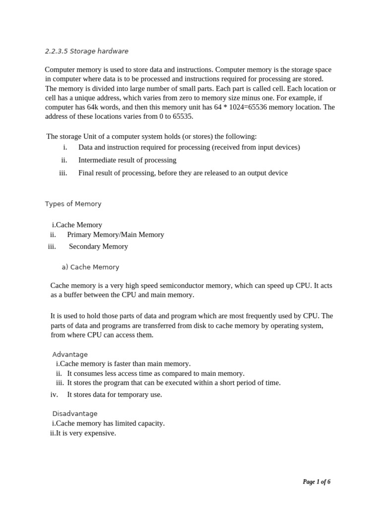 3 Processor and Memory | PDF | Random Access Memory | Computer Data Storage