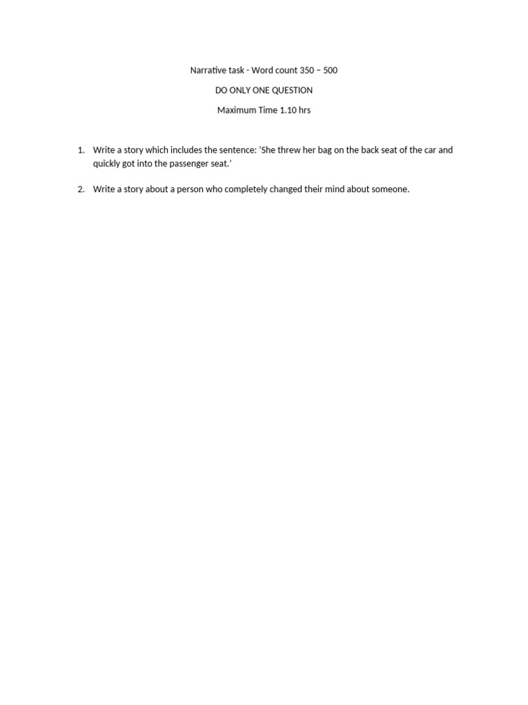 Sample Narrative Task | PDF