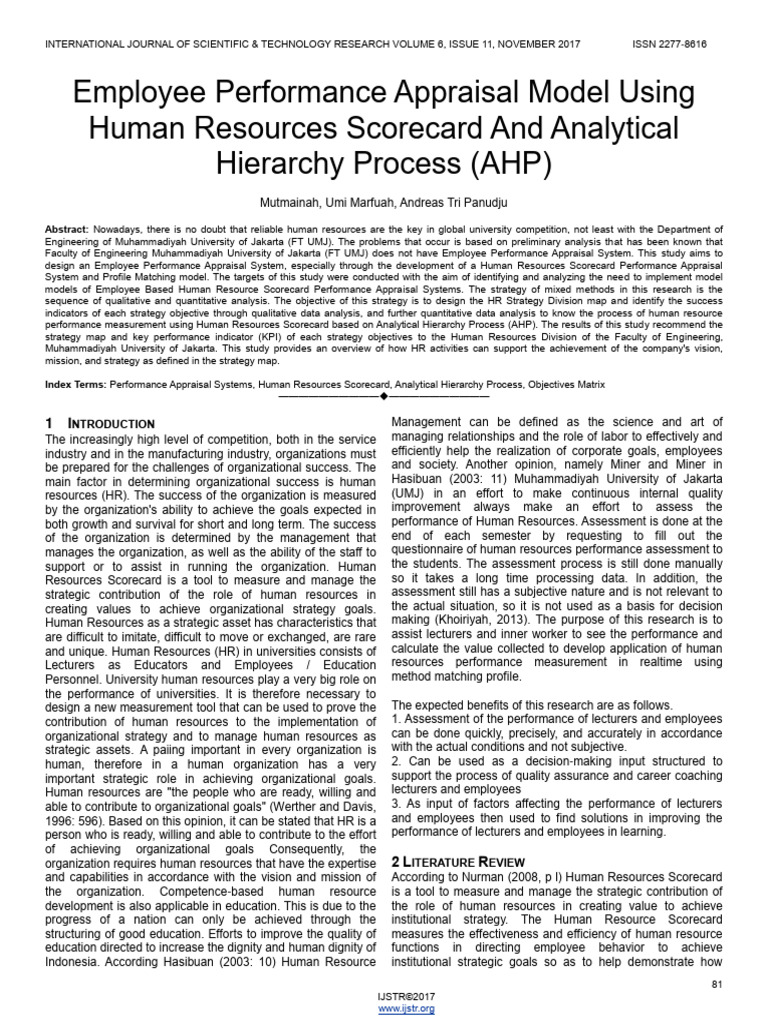 Employee Performance Appraisal Model Usi | PDF | Human Resources | Goal