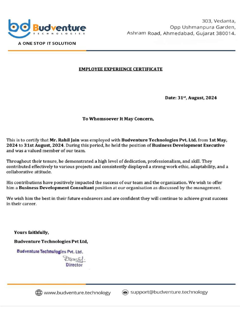 Experience Certificate | PDF