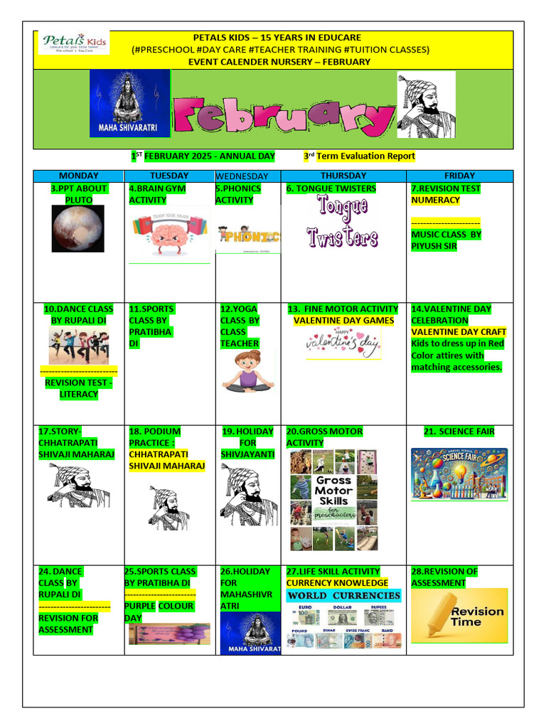 Nursery Event Calendar February | PDF