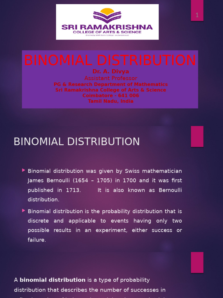 Binomial Distribution | PDF | Probability Distribution | Probability Theory