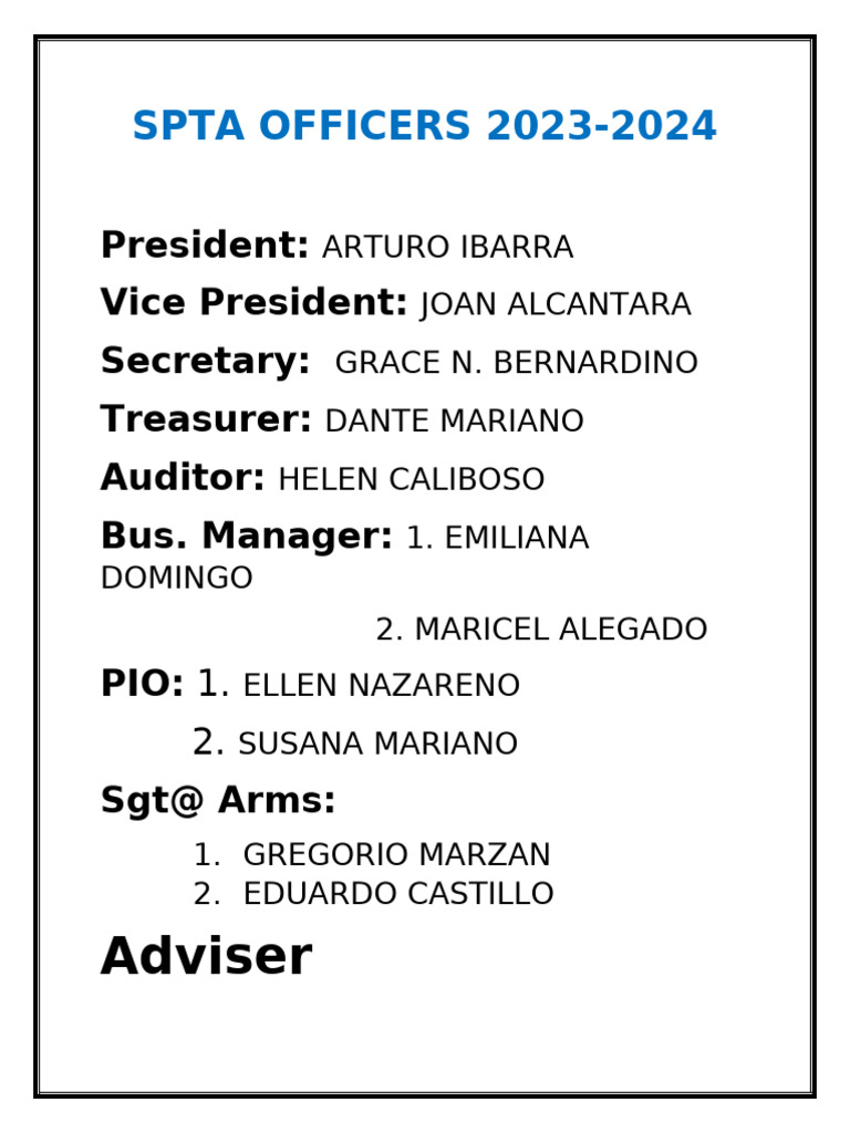 Spta Officers 2023 | PDF