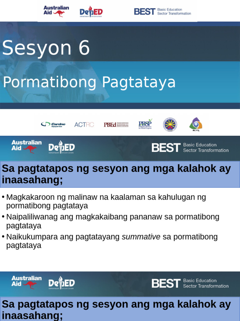 Sesyon 10 Pormatibong Pagtataya | PDF